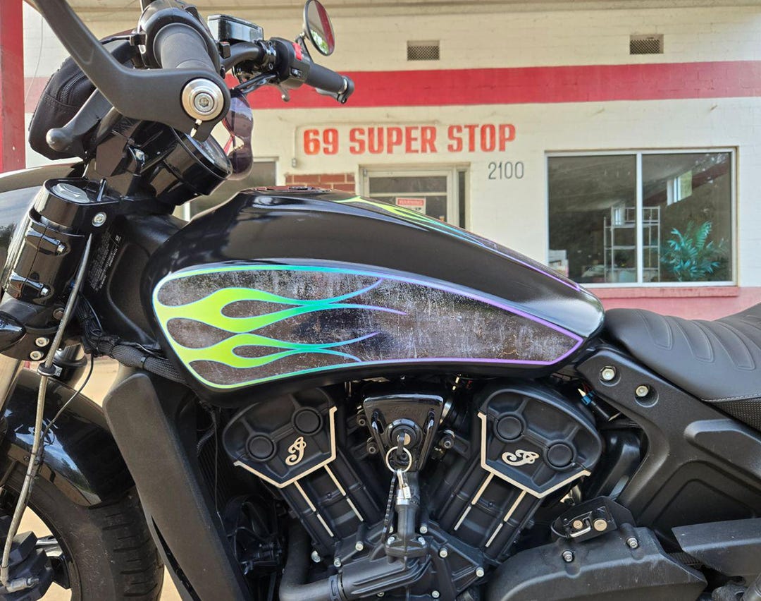 Indian Scout Motorcycle Tank Decals - Ignitor - Hot Rod Flames - PICK ...