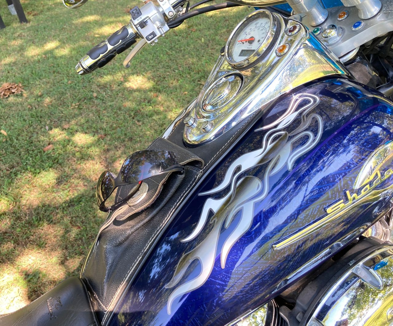 2pc "chaser" Motorcycle Flame Decal Kit - Simulated - 'polished Chrome ...