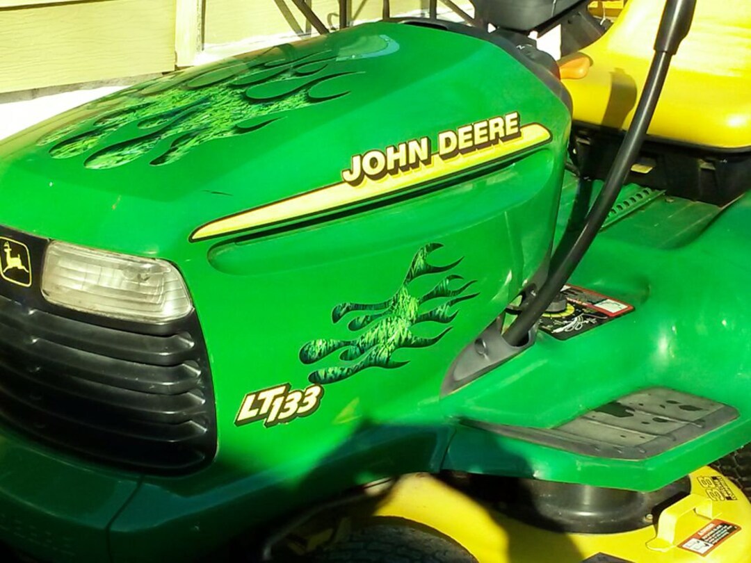 Sunken 'lawn' Flame Vinyl Decals - 3pc Set for Riding Lawn Mowers ...