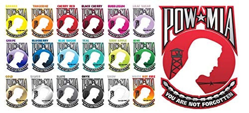 P.O.W. MIA 5pc Decal Set - Choose Color - Motorcycle Helmets Car Truck ...