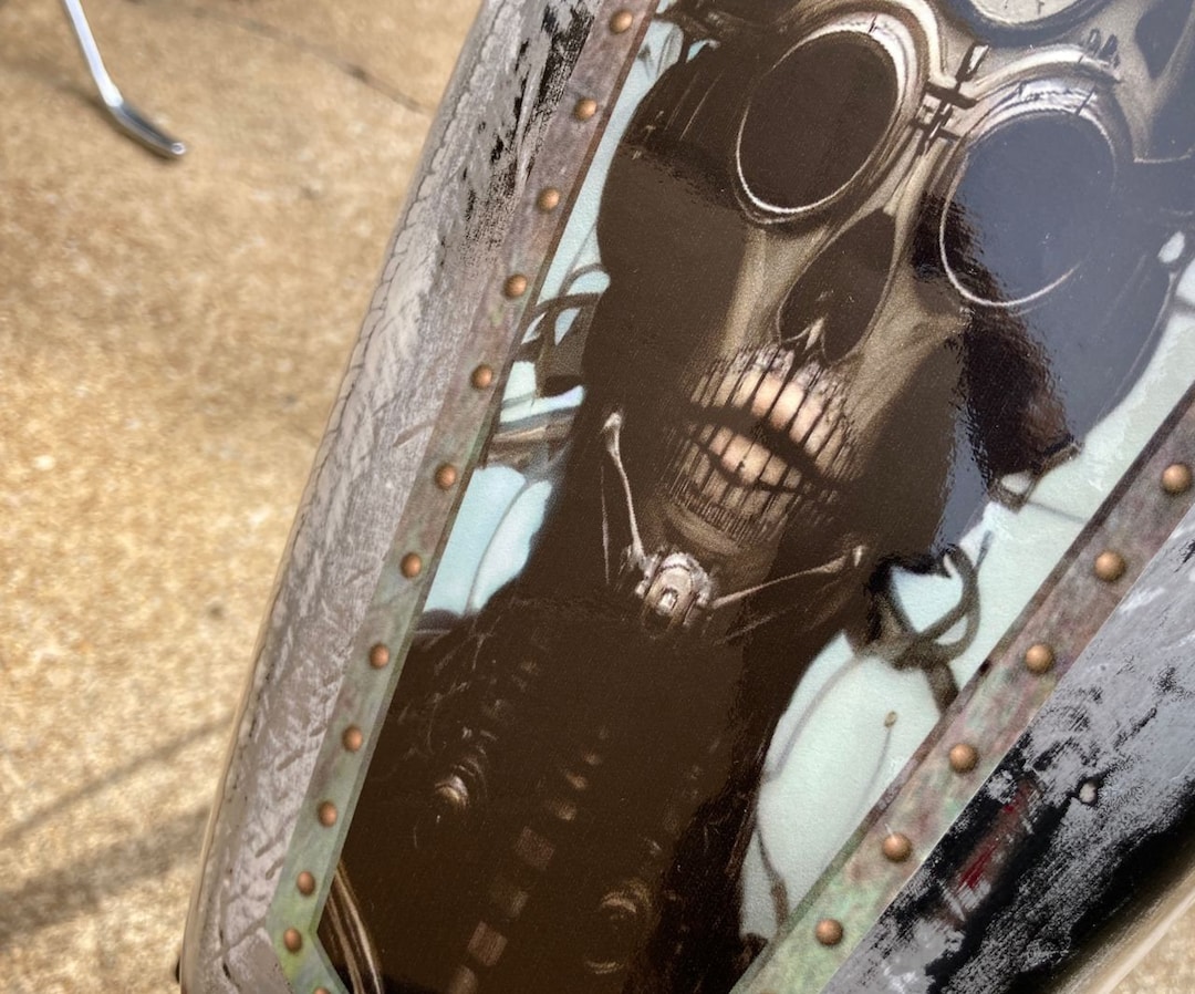 Steampunk Skull - Motorcycle Tank Decal - 1pc - Harley Sportster ...