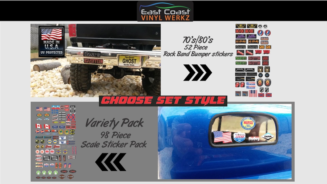 1/10 Scale RC Car / Truck - Scale Bumper Sticker / Vinyl Decal Packs ...