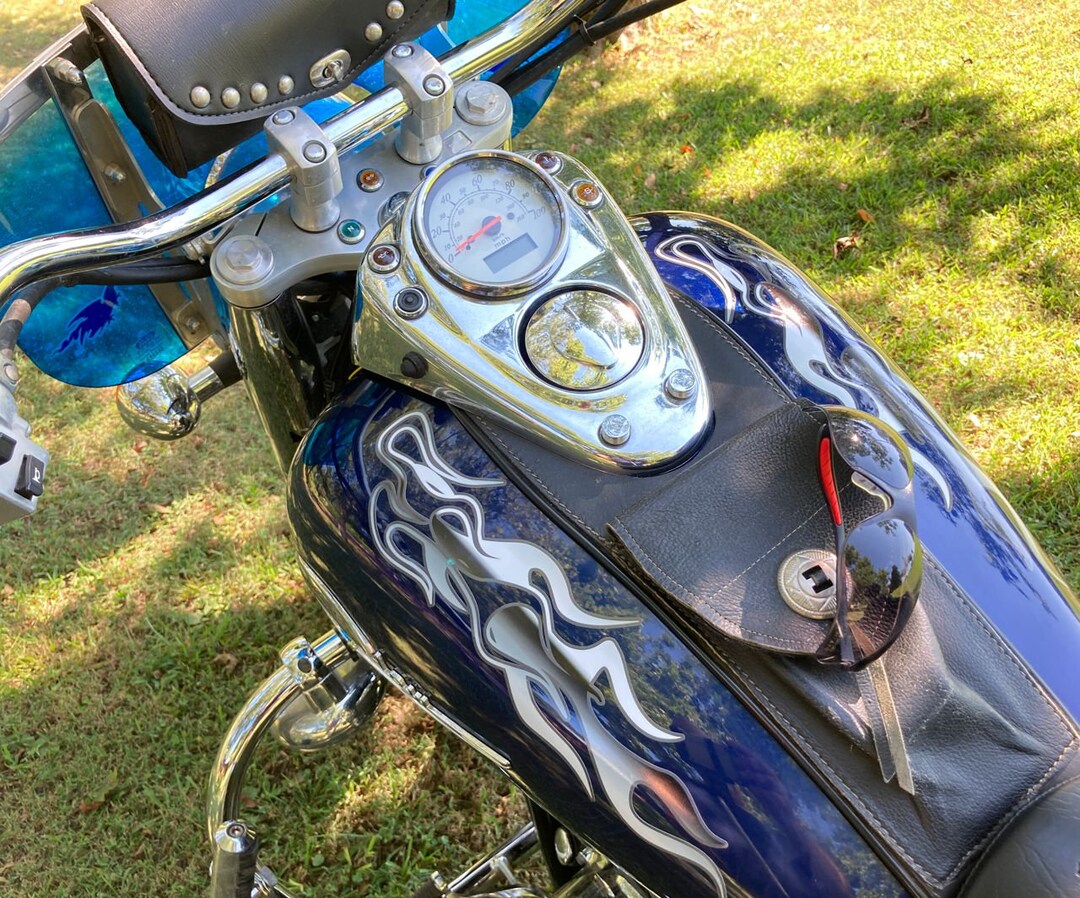 2pc "chaser" Motorcycle Flame Decal Kit - Simulated - 'polished Chrome ...