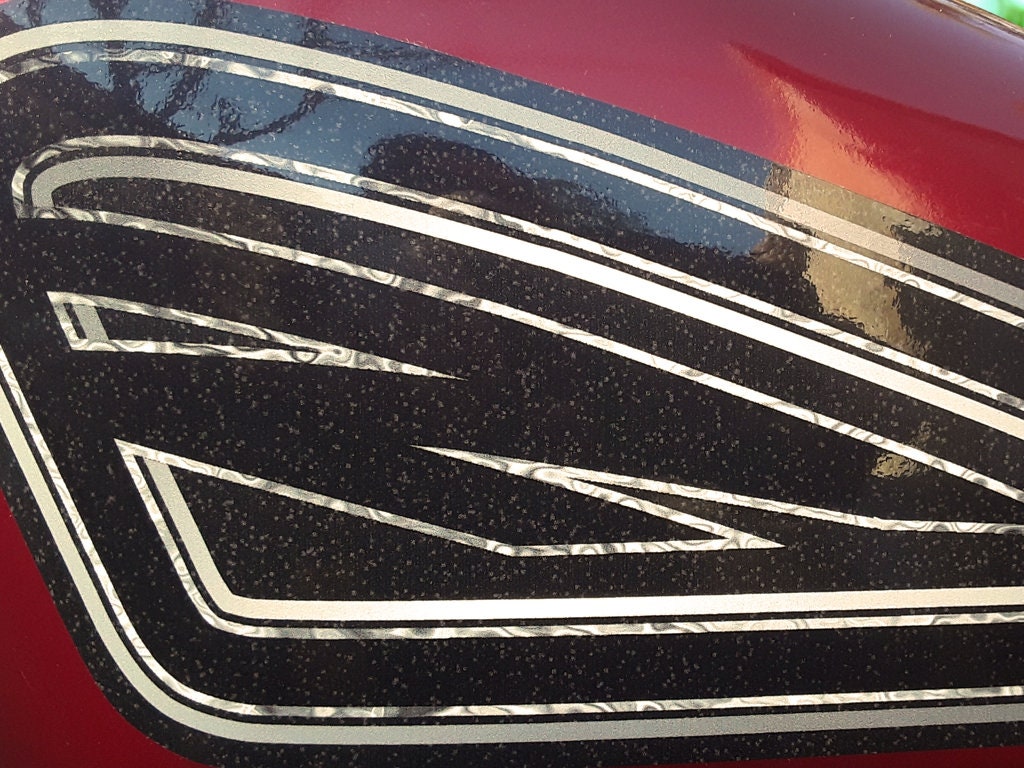 Old School Panel black Set Motorcycle Tank Decal Set for - Etsy