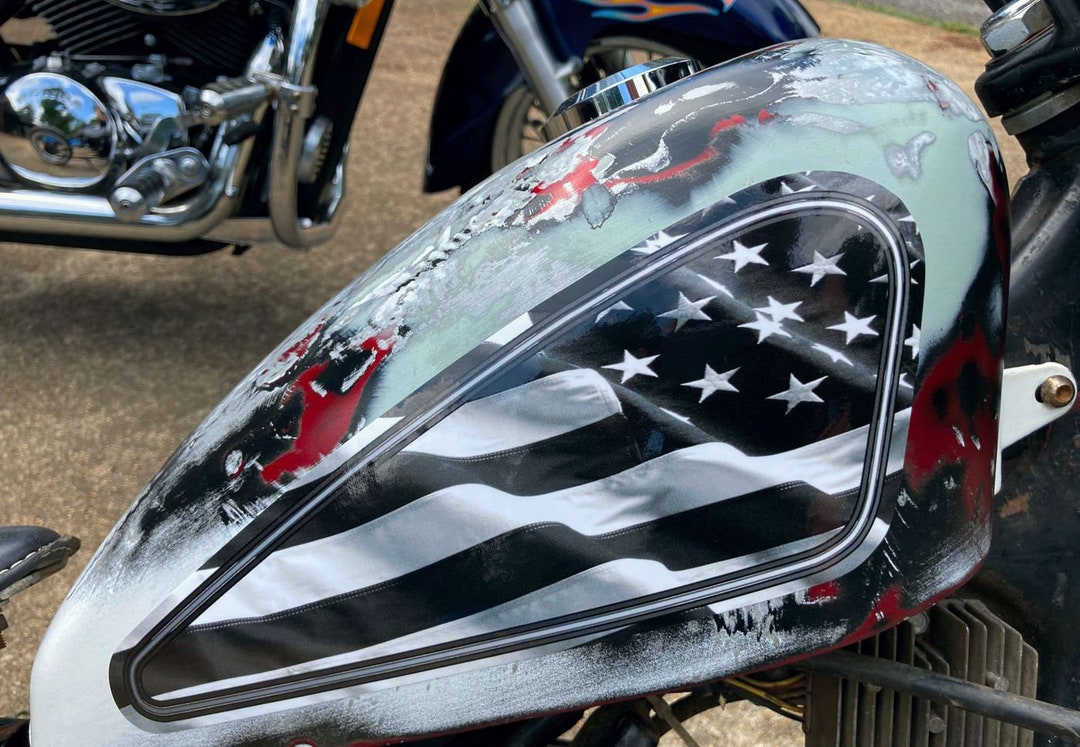 American Flag (subdued / Blackout / Tactical Flag) Motorcycle Tank ...
