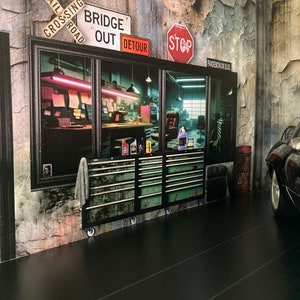 1/10 Scale RC Scale Garage Walls / Diorama / Backdrop - Decal Kit - for ...