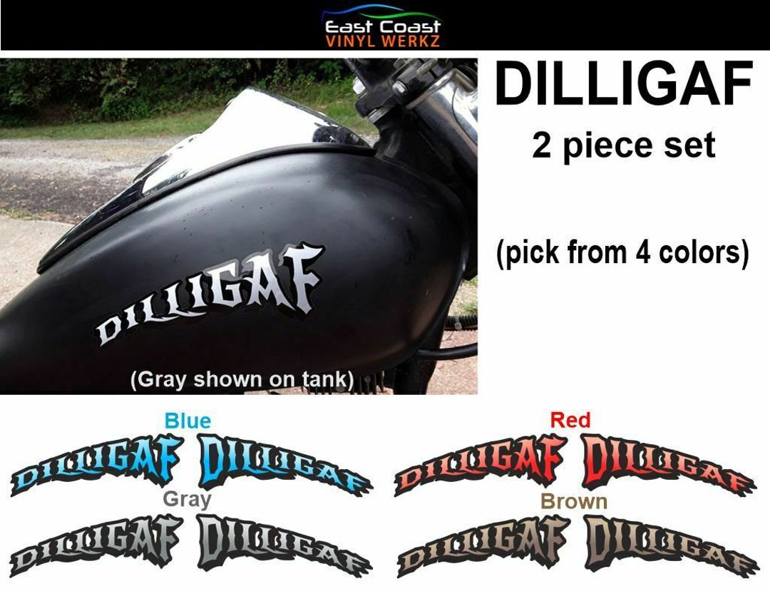 Dilligaf - Decals Stickers - 2pc Set for Motorcycles Helmets Car ...