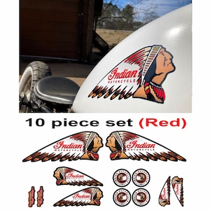 Indian Head Motorcycle Vinyl Decal Logo Tank Set 10 Piece, Choose From ...