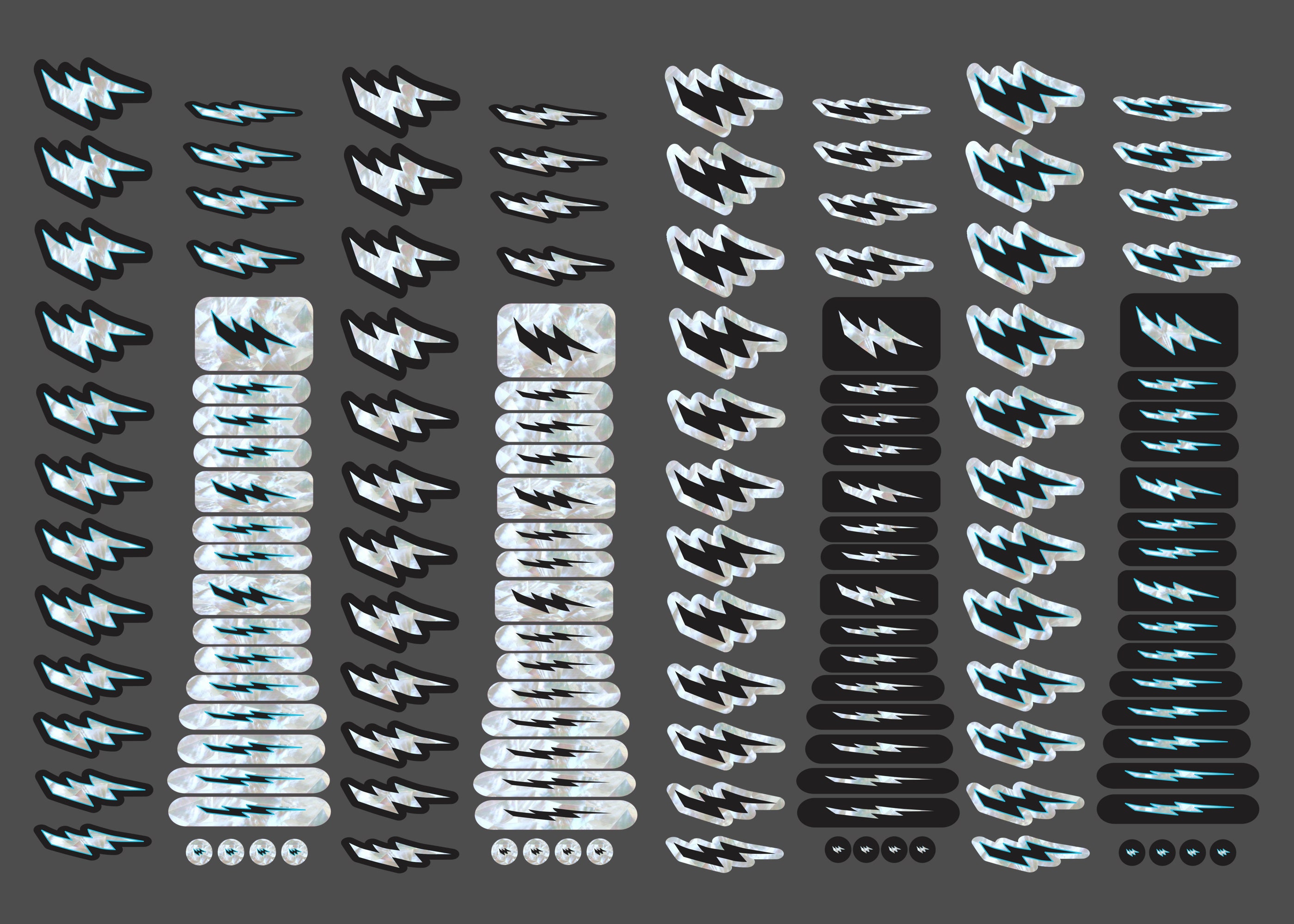 Lightning Bolt Fret Marker Decals 112 Pc Set for Gibson | Etsy