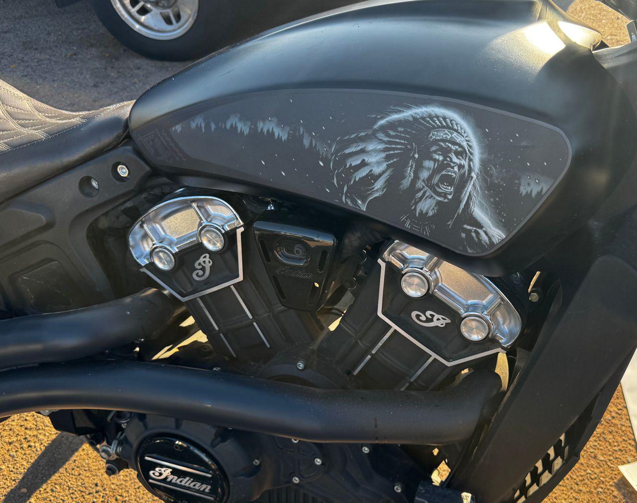 Indian Scout Motorcycle Tank Decals - Ancestral Fire - Blackout Version ...
