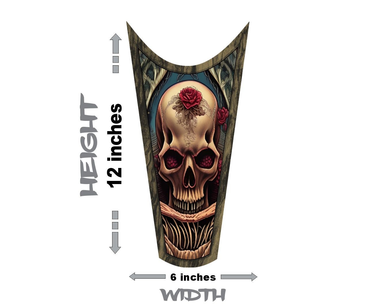 Skull & Roses (w/wood Trim) - Motorcycle Tank Decal - 1pc - Harley ...