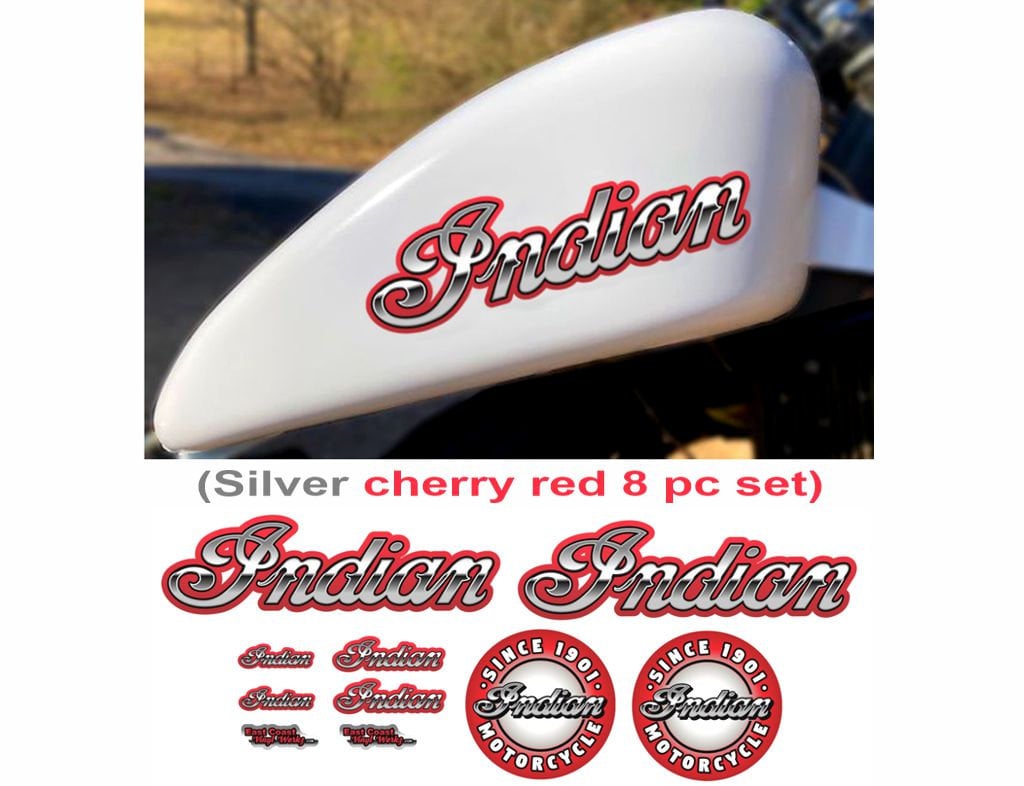 Indian Script Motorcycle Tank Vinyl Decal Logo Set 8 Piece | Etsy