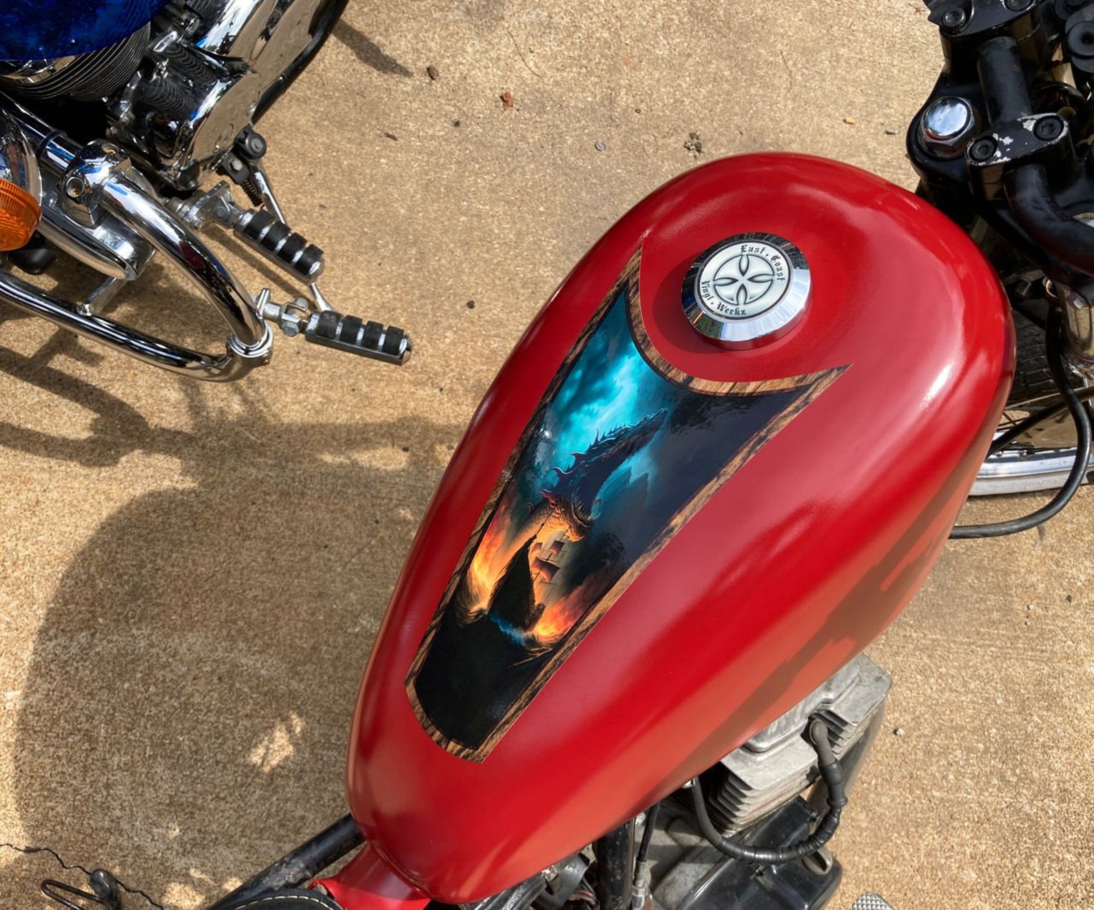 Serpent Ship - Motorcycle Tank Decal - 1pc - Harley Sportster Chopper ...