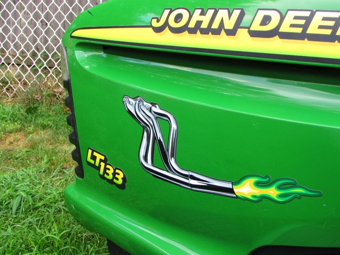 Racing Header Vinyl Decals for Riding Lawn Mowers - 2 Pc Set - Pick ...