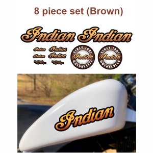Indian Script Motorcycle Vinyl Decal Logo Tank Set 8 Piece, Choose From ...