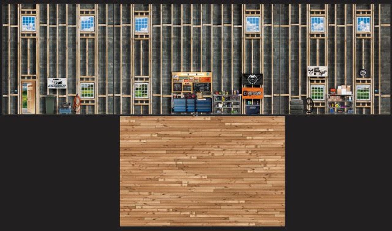 1/10 Scale RC Scale Garage Walls / Diorama / Backdrop - Decal Kit - for ...