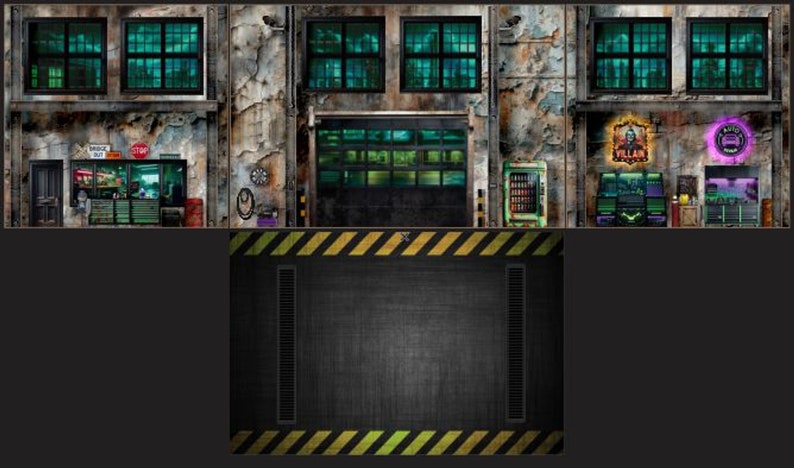 1/10 Scale RC Scale Garage Walls / Diorama / Backdrop - Decal Kit - for ...