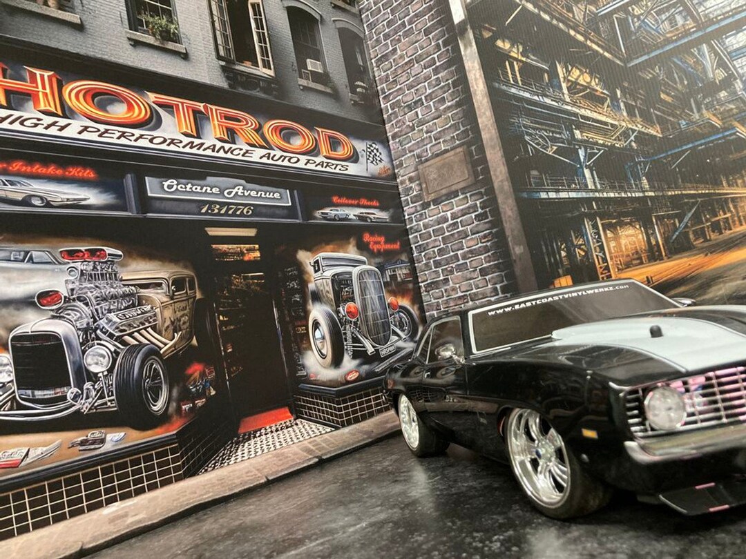 1/10 Scale RC Scale Garage Walls / Diorama / Backdrop - Decal Kit - for ...