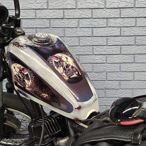 Ratchet Rider - 3pc Motorcycle Tank Decal Kit - Mural Style FOR: Harley ...