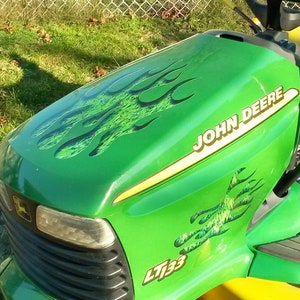 Sunken 'lawn' Flame Vinyl Decals - 3pc Set for Riding Lawn Mowers ...