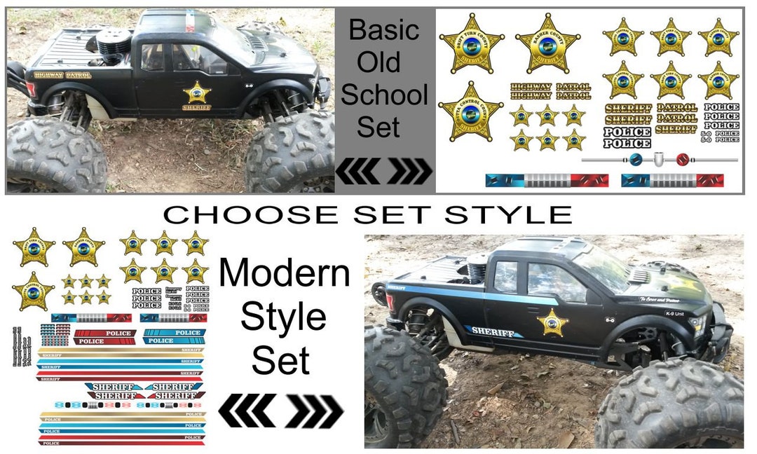 Sheriff Vinyl Decals - Universal 1/10 1/8 Scale R/C Sets - 2 Styles to ...