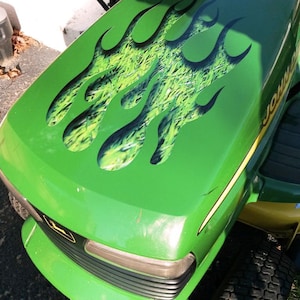 Sunken 'lawn' Flame Vinyl Decals - 3pc Set for Riding Lawn Mowers ...