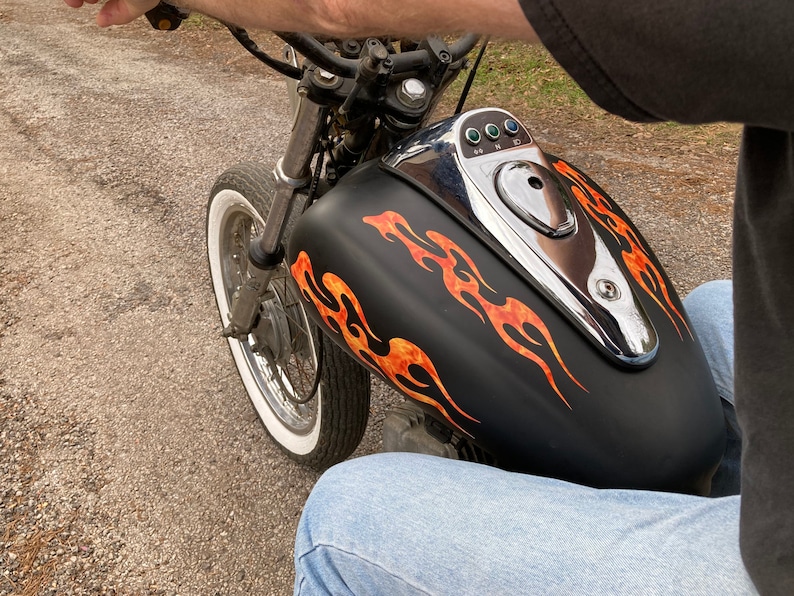 Inferno Motorcycle Flame Decals for Tank Fender Scout Sportster Bobber ...