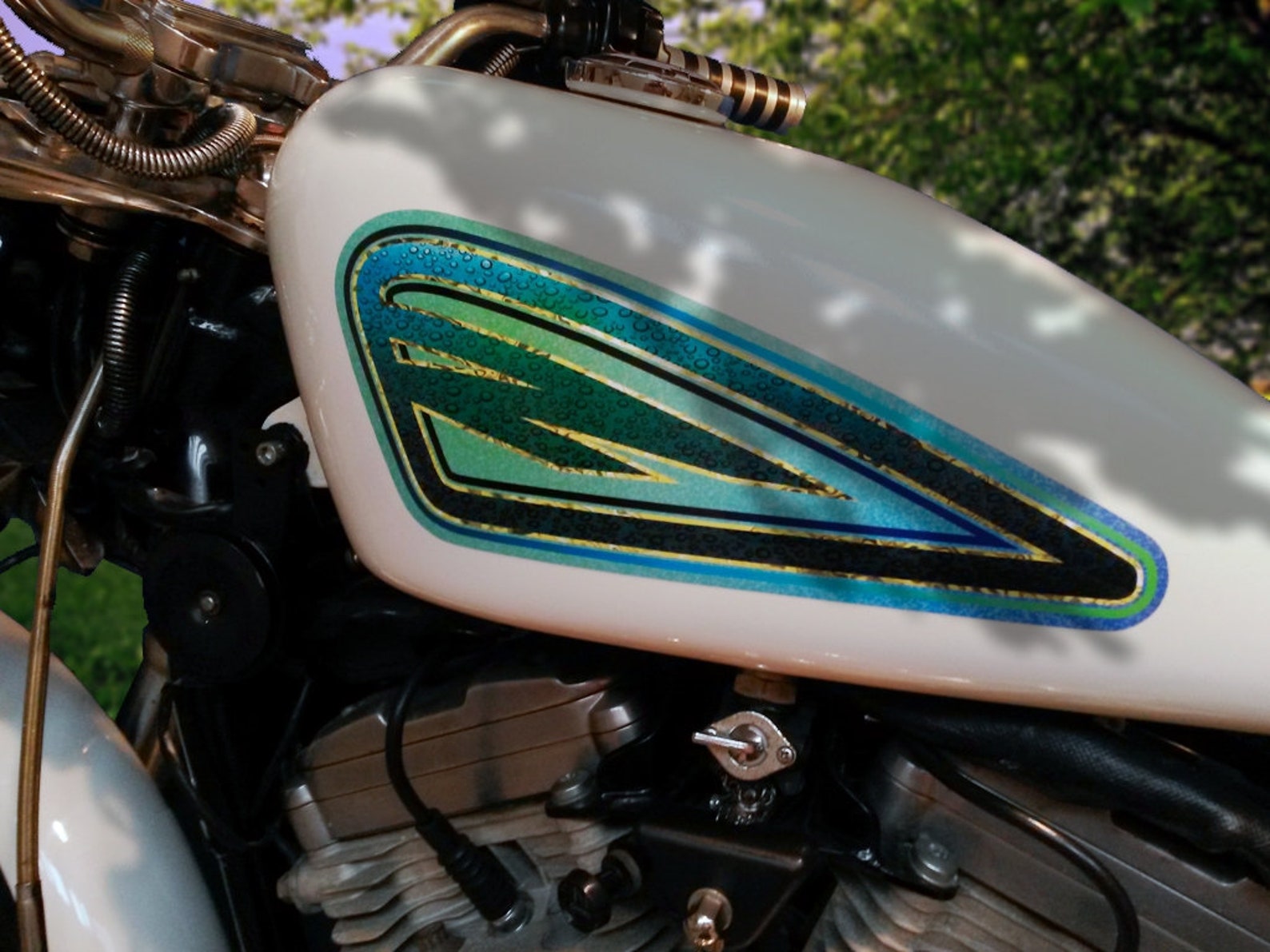 Old School - H20 - 2pc - Motorcycle Tank Side Decal Set for Harley ...