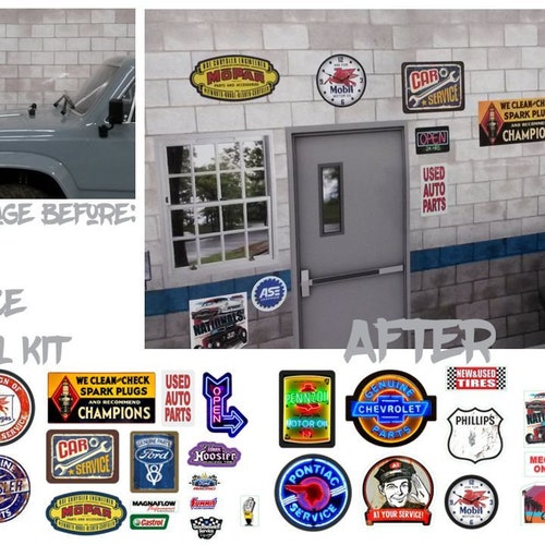1/10 Scale RC Car / Truck Scale Garage Sign Vinyl Decal Set - Etsy