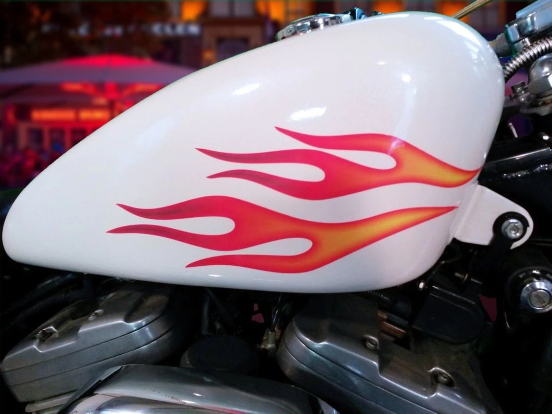 Motorcycle - Hot Rod Flame Vinyl Decals - 6pc. Set -airbrushed Edition ...