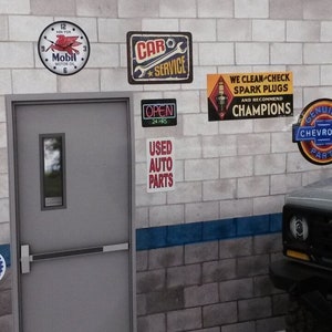 1/10 Scale RC Car / Truck - Scale Garage Sign Vinyl Decal Set - 43 ...