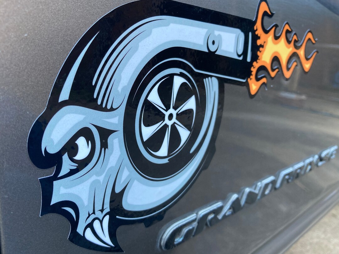 Turbo Skull 8 Piece Set Vinyl Decals Made in USA for Turbo Charged Cars ...