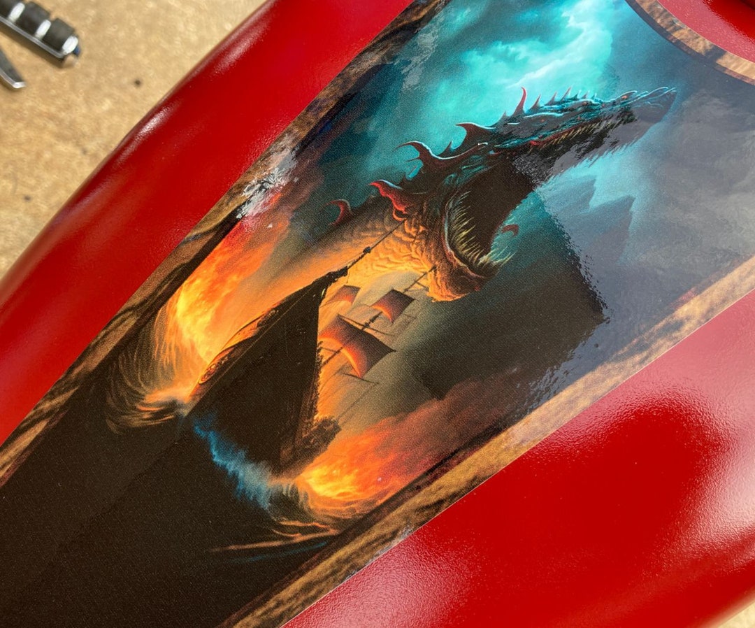 Serpent Ship - Motorcycle Tank Decal - 1pc - Harley Sportster Chopper ...