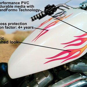 Old School No. 8 - Hot Rod Motorcycle Flame Decals - Airbrushed Fire W ...