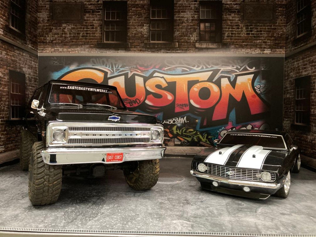 1/10 Scale RC Scale Garage Walls / Diorama / Backdrop - Decal Kit - for ...