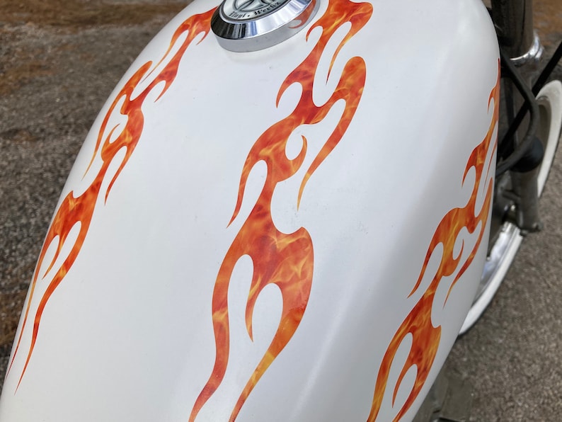 Inferno Motorcycle Flame Decals for Tank Fender Scout Sportster Bobber ...