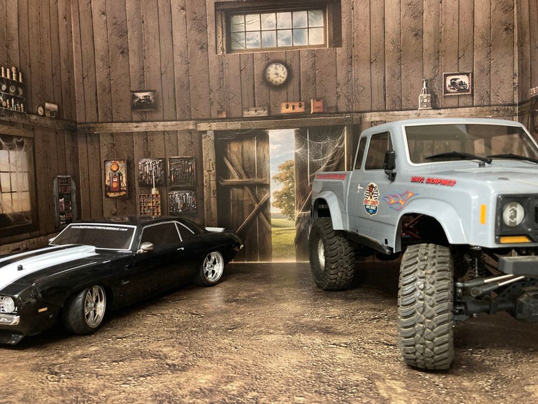 1/10 Scale RC Scale Garage Walls / Diorama / Backdrop - Decal Kit - for ...