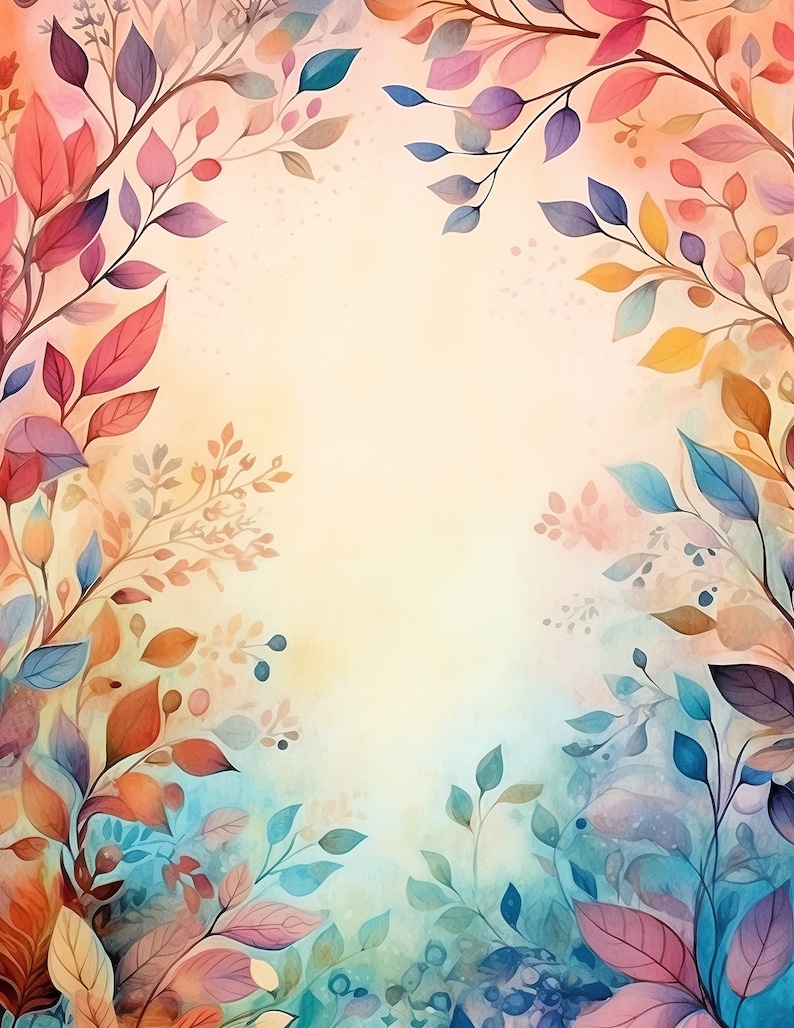 Charming Watercolor Background/journaling Papers--instant Download--8 1 ...