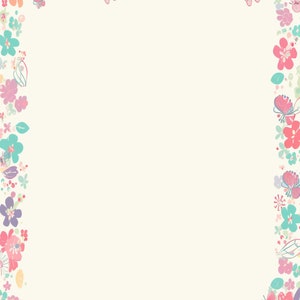 Happy Flowers Lined and Unlined Writing Papers--instant Download--8 1/2 ...