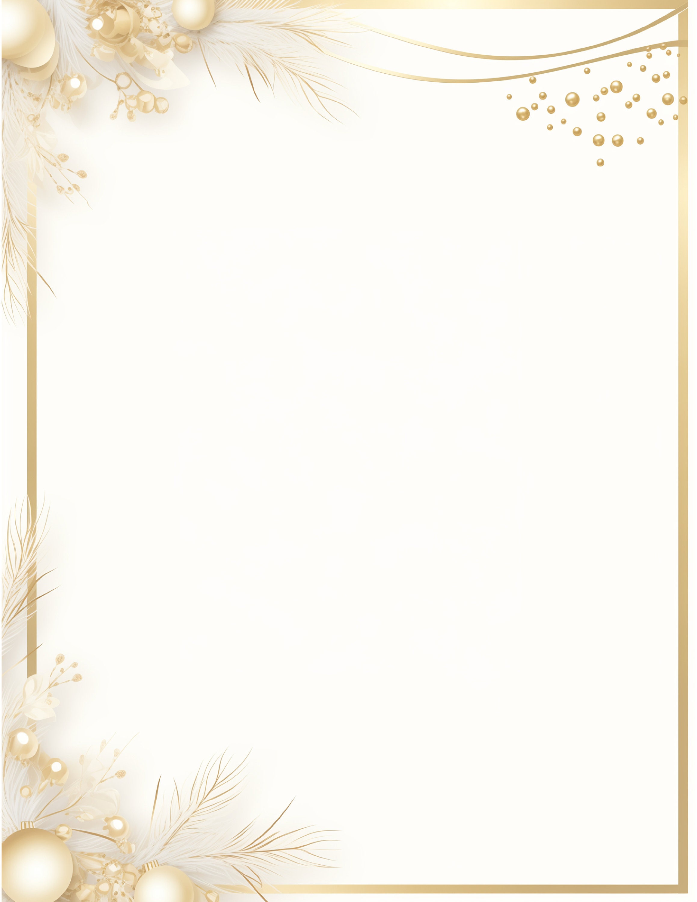 Golden Christmas Lined and Unlined and Writing Papers--two Designs ...