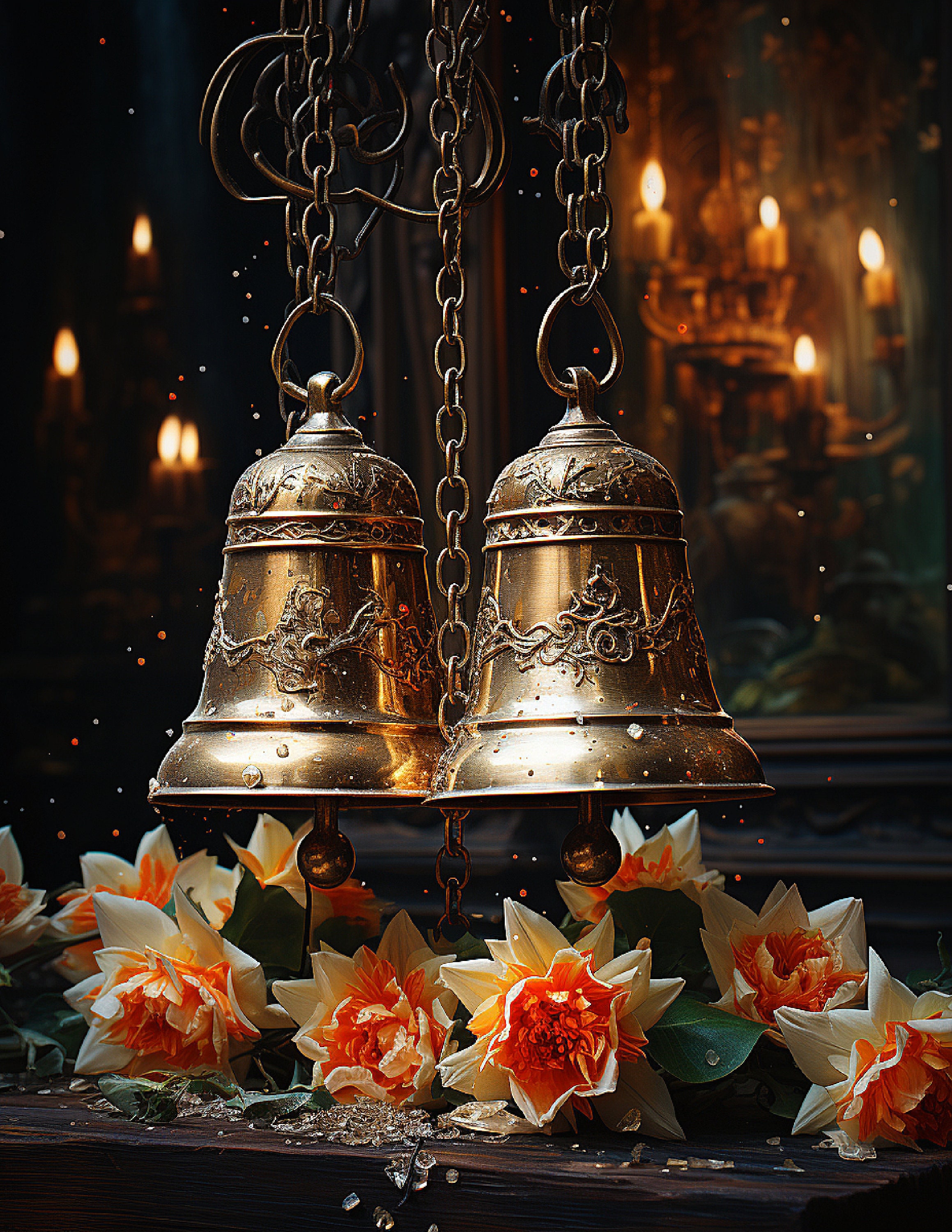 Five Winter Bells Digital Background Papers for Instant Download--8.5 X ...