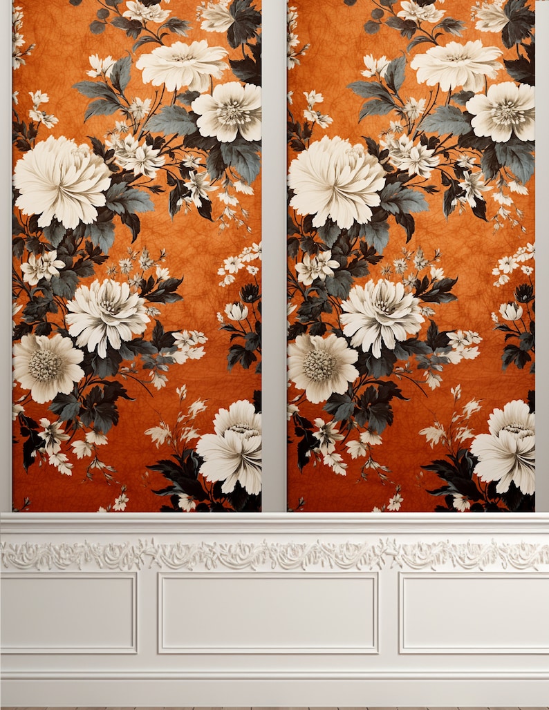 Dollhouse Wallpaper, Carved Wainscoting With Wallpaper and Painted ...