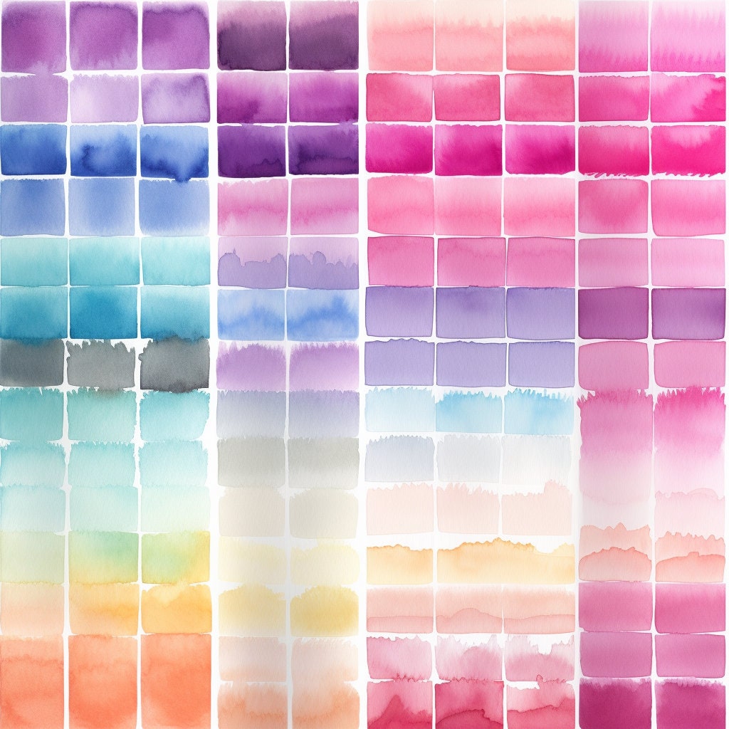 Five Bright Watercolor Background Digital Papers--12 X 12--dpi ...