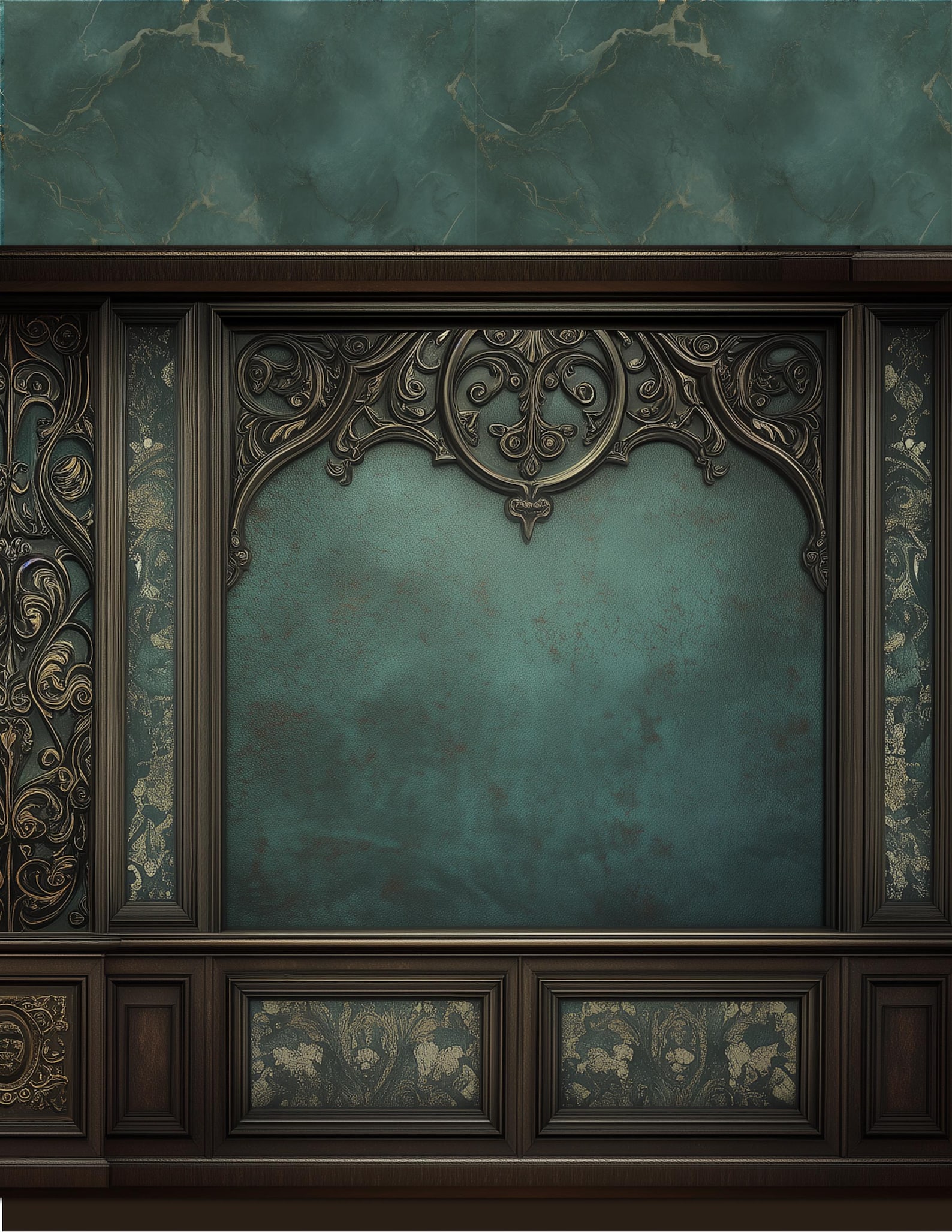 Dollhouse Wallpaper--two Continuous Victorian Gothic Revival Carved and ...