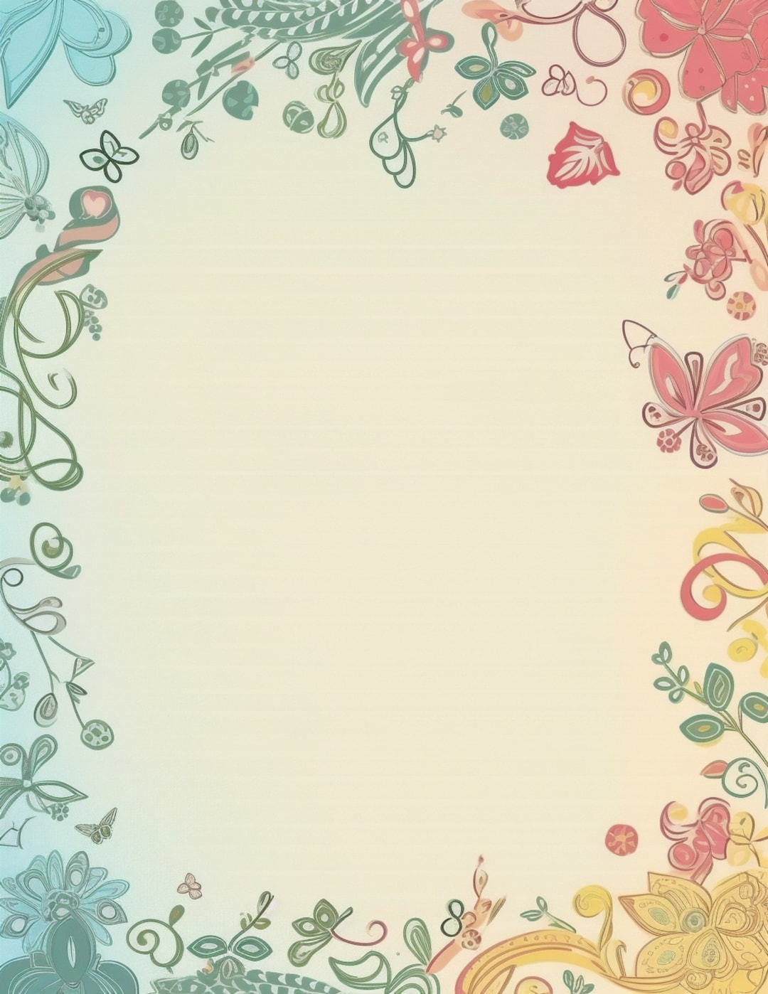 Five Colorful Butterfly Journaling/stationery Sheets - Etsy