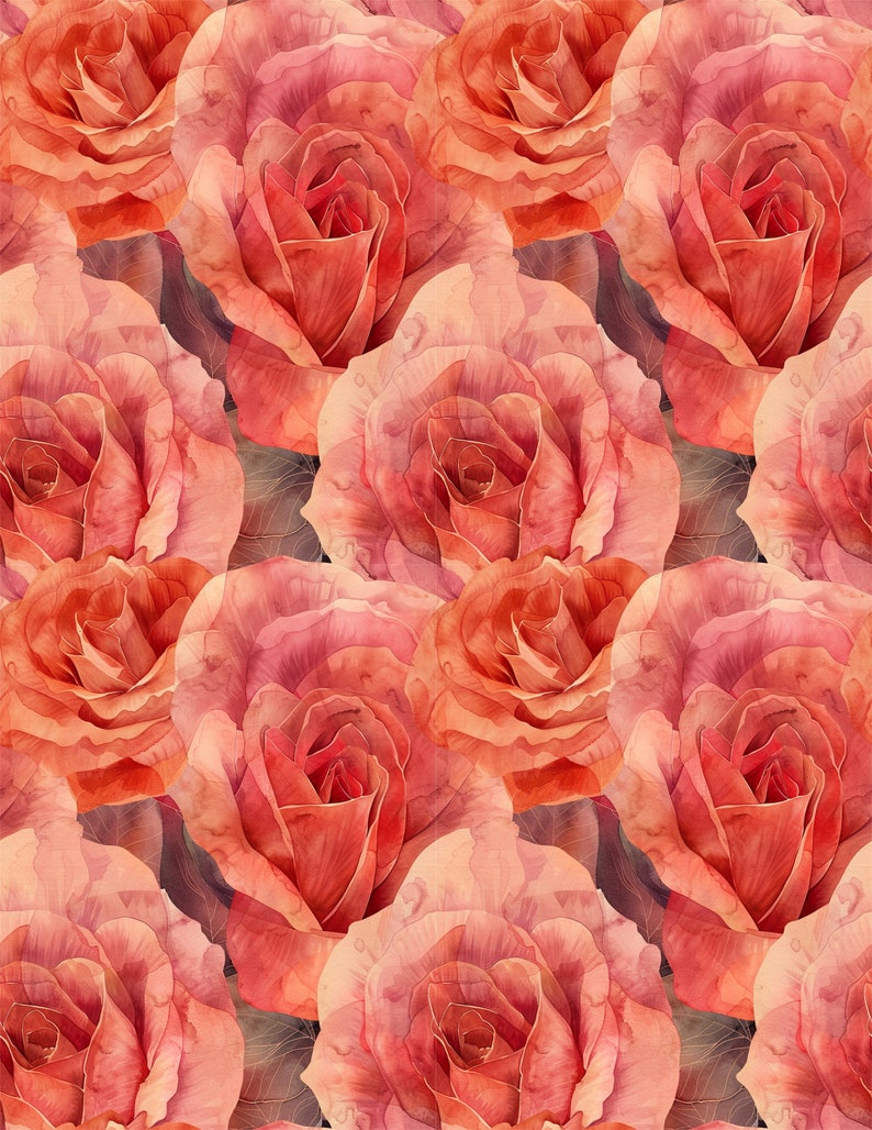 Copper Roses--ten Pink and Mauve Solid Color Digital Papers--8.5 X 11 ...