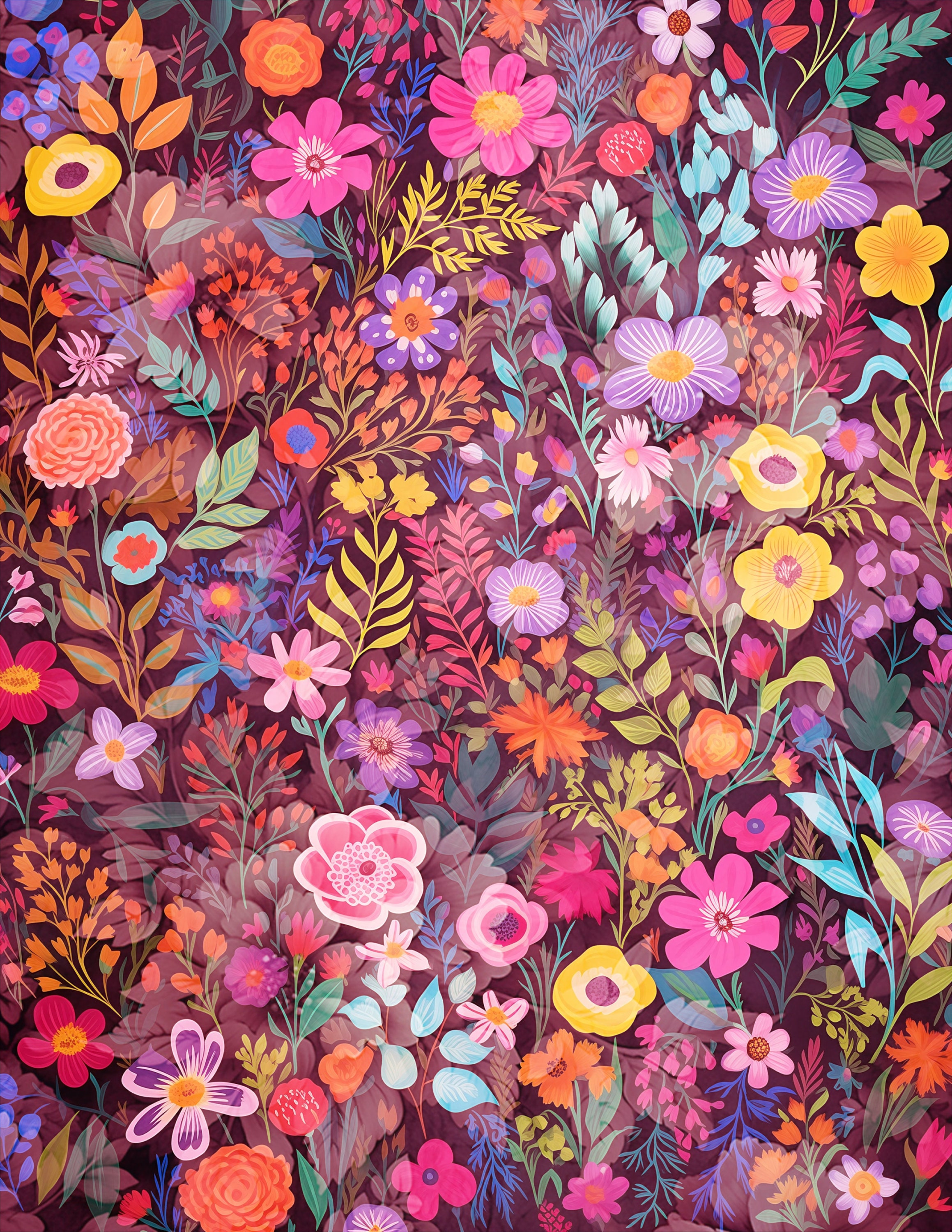 Five Vivid Garden Digital Background Papers for Instant Download--8.5 X ...