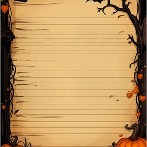 Quirky Halloween Lined Journaling/stationery/scrapbooking Sheets ...