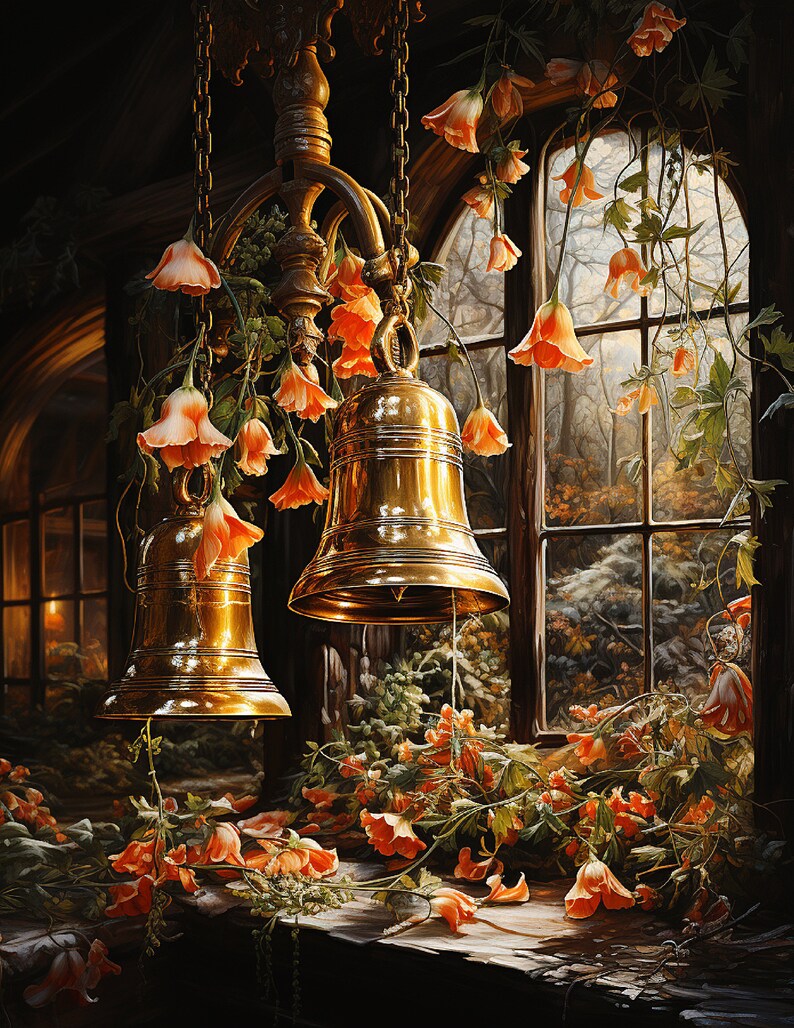 Five Winter Bells Digital Background Papers for Instant Download--8.5 X ...