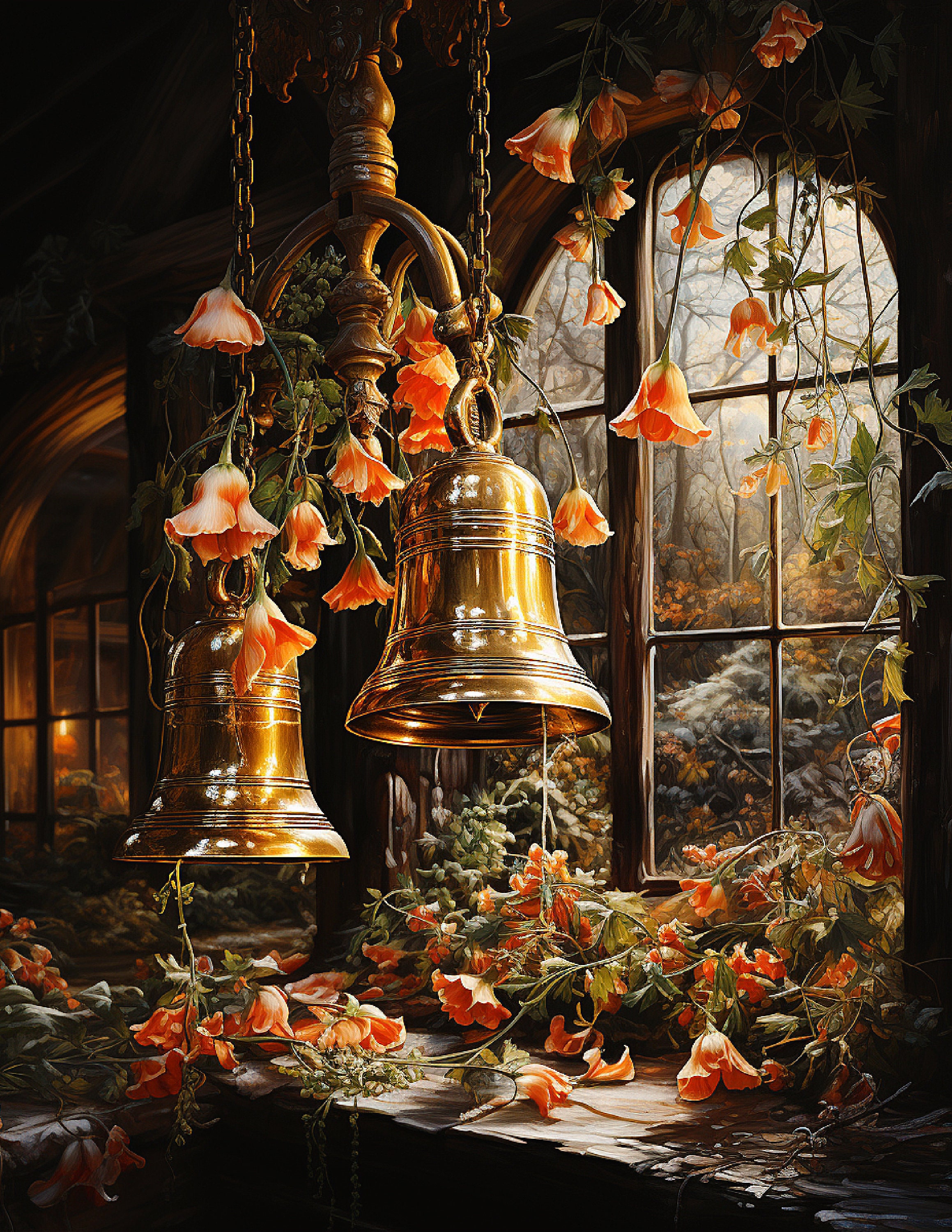 Five Winter Bells Digital Background Papers for Instant Download--8.5 X ...